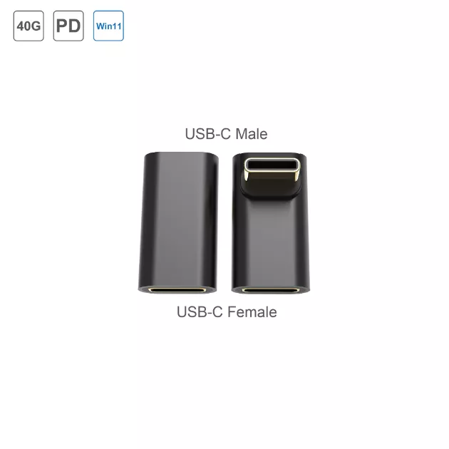 Vertical L-shaped Type C 40G Female to Male Adapter - New Products | 科文科技有限公司